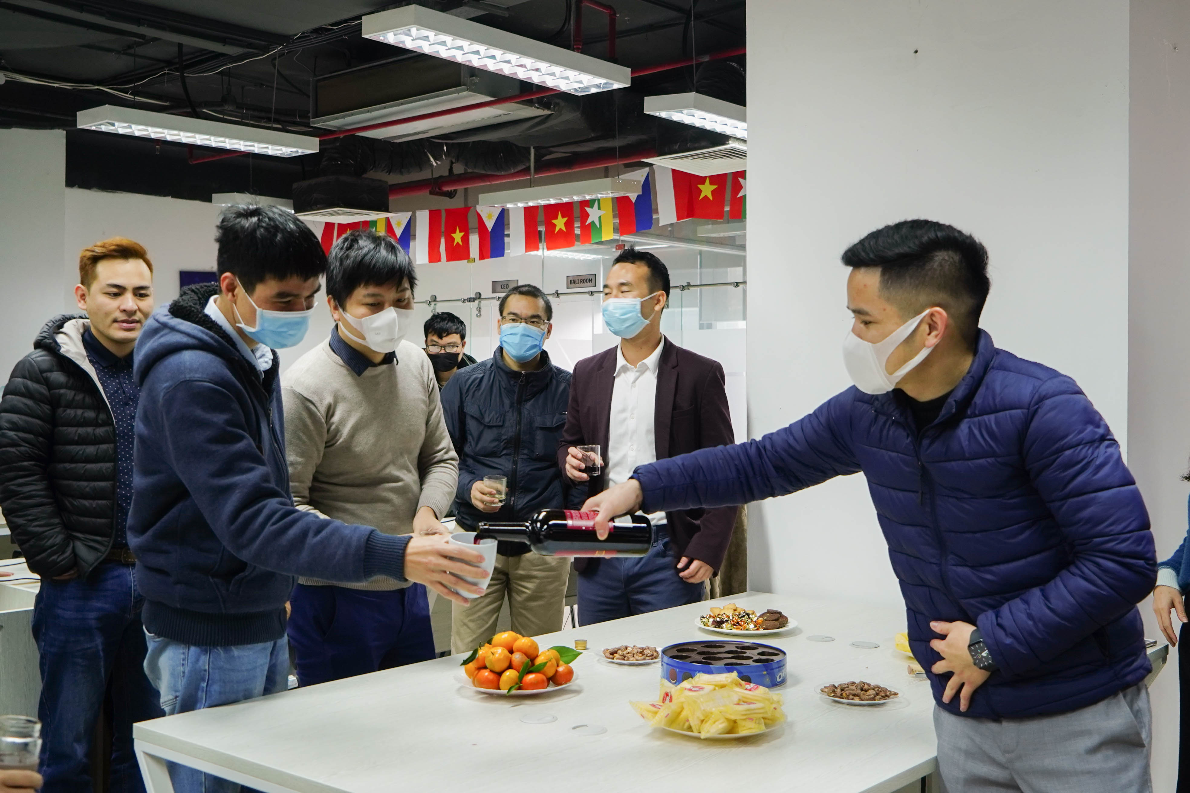 Clever Group employees welcome the first working day of the year of the ...